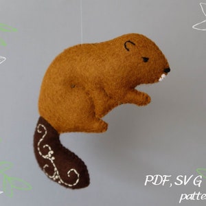 Beaver Sewing Pattern, Felt Animal PDF SVG Pattern, Woodland Baby ...
