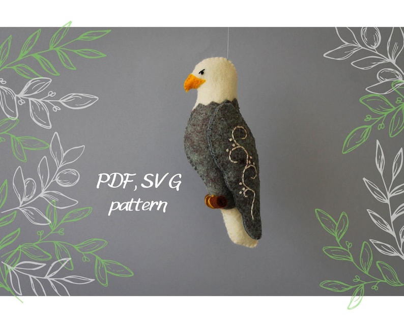 Eagle Sewing Pattern Felt Christmas Ornament PDF SVG Felt - Etsy