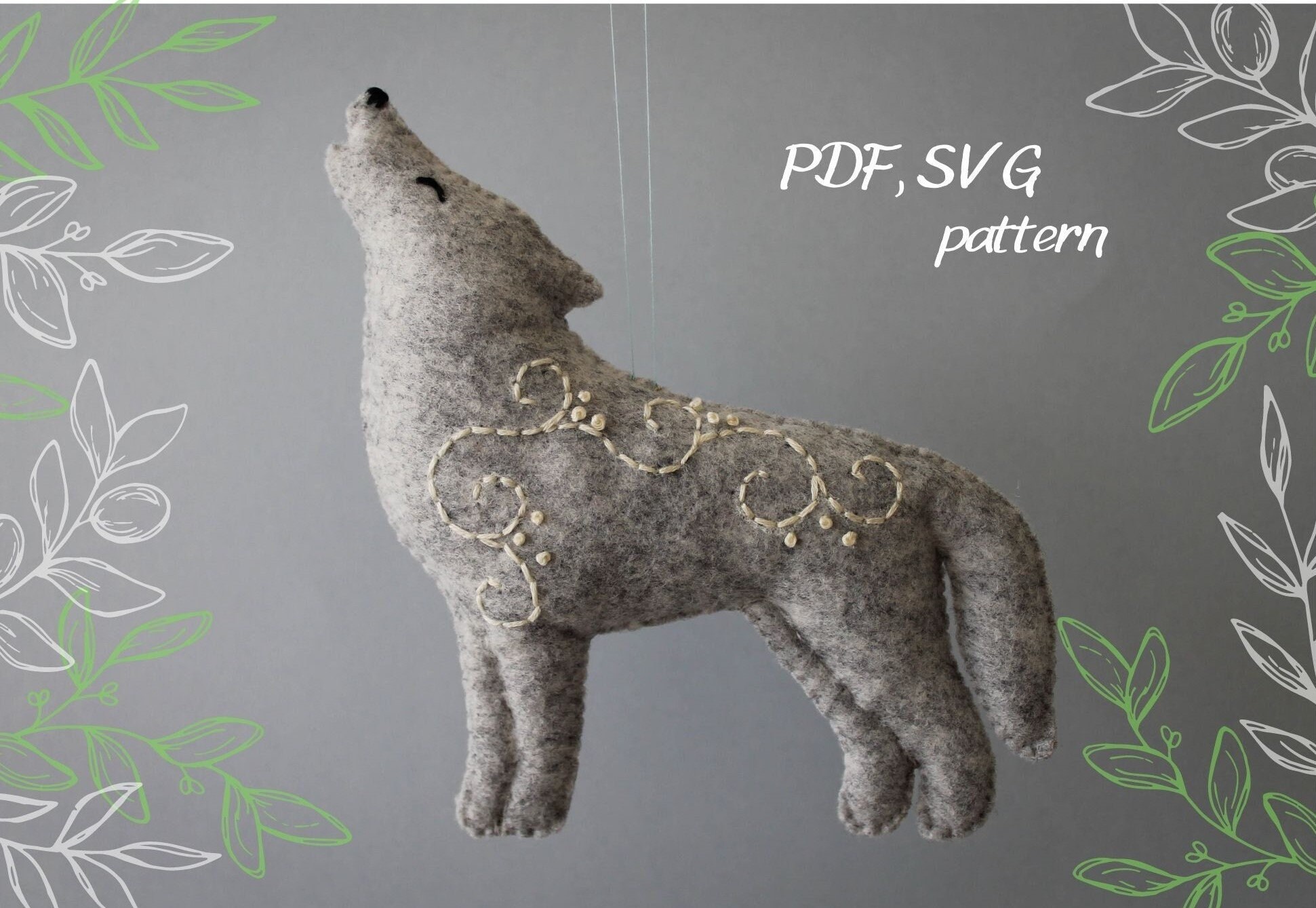 Wolf Sewing Pattern Felt Christmas Ornament PDF SVG Baby - Etsy