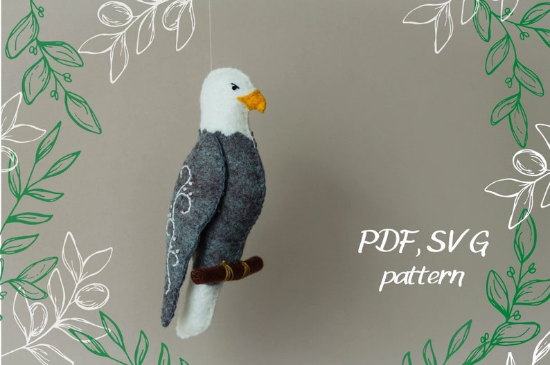 Eagle Sewing Pattern Felt Christmas Ornament PDF SVG Felt | Etsy