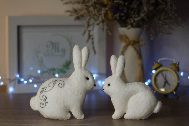 Felt Bunny Sewing Pattern Felt Animals Ornaments SVG PDF - Etsy
