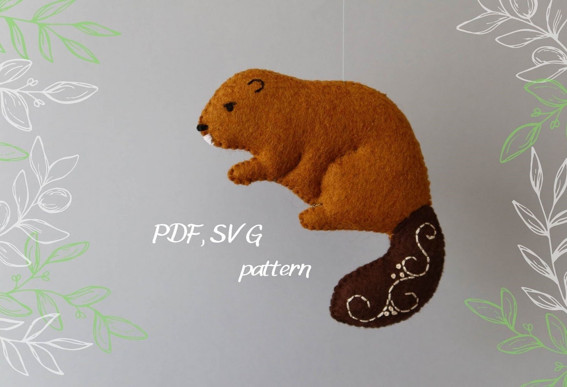 Beaver Sewing Pattern Felt Animal PDF SVG Pattern Woodland - Etsy