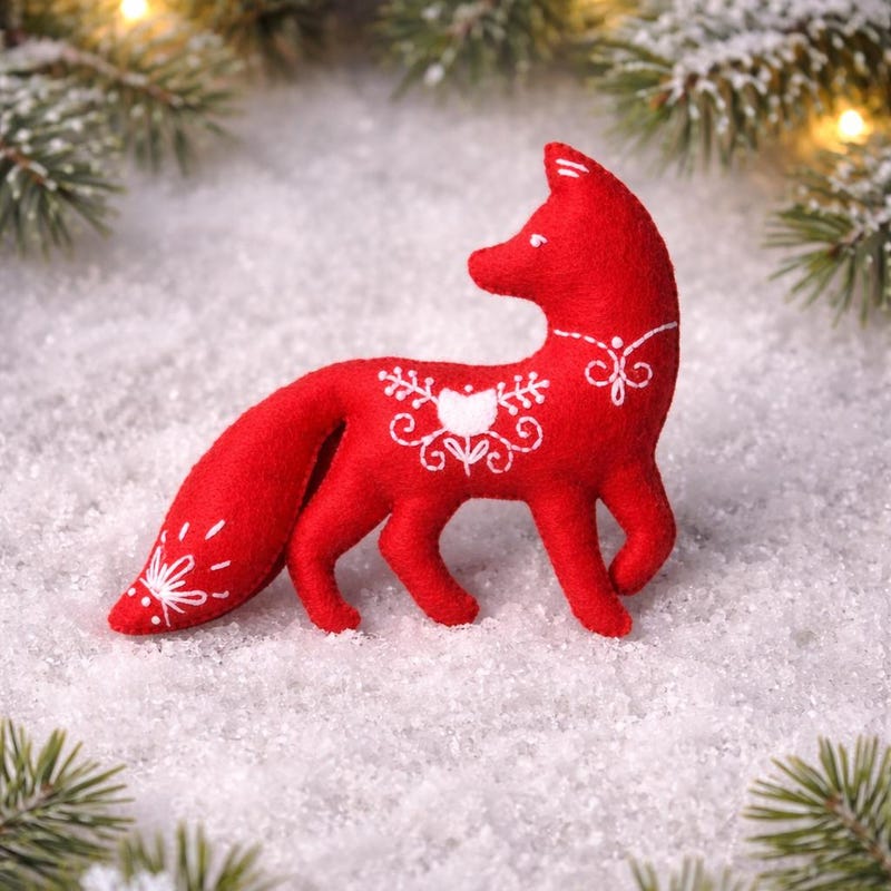 Wool Felt Fox Ornament - Etsy UK