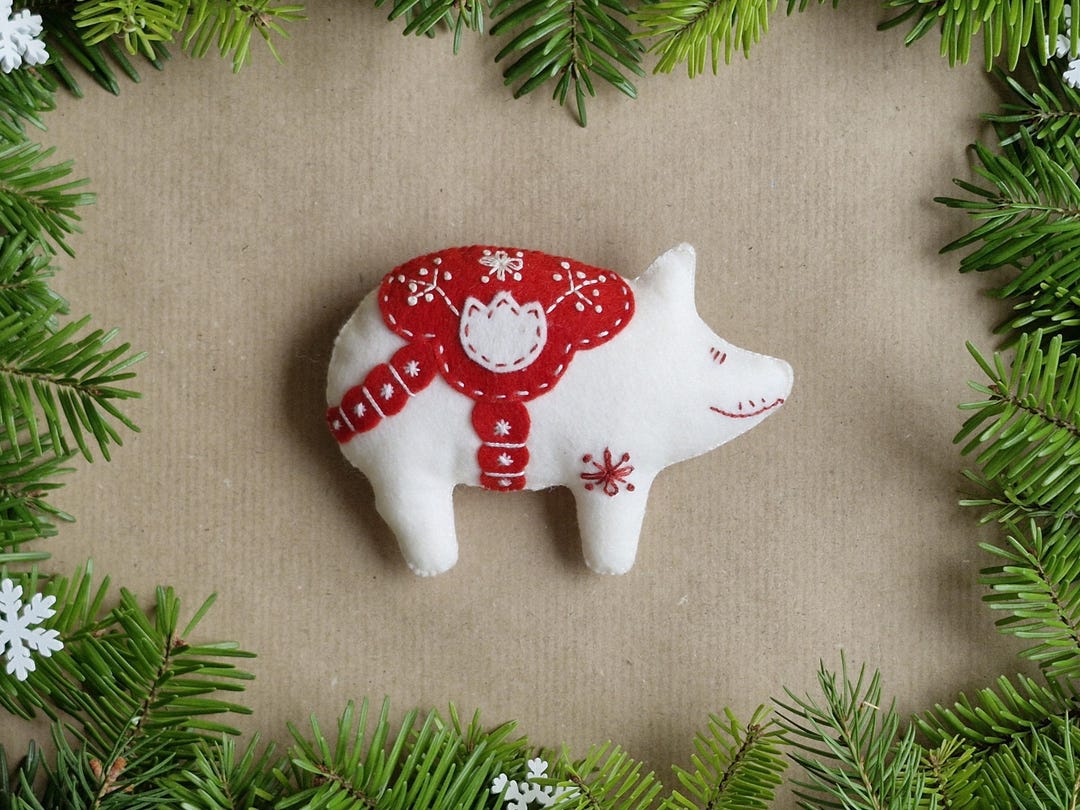 Dala Pig Sewing Pattern, Felt Pattern PDF SVG, Christmas Ornaments ...