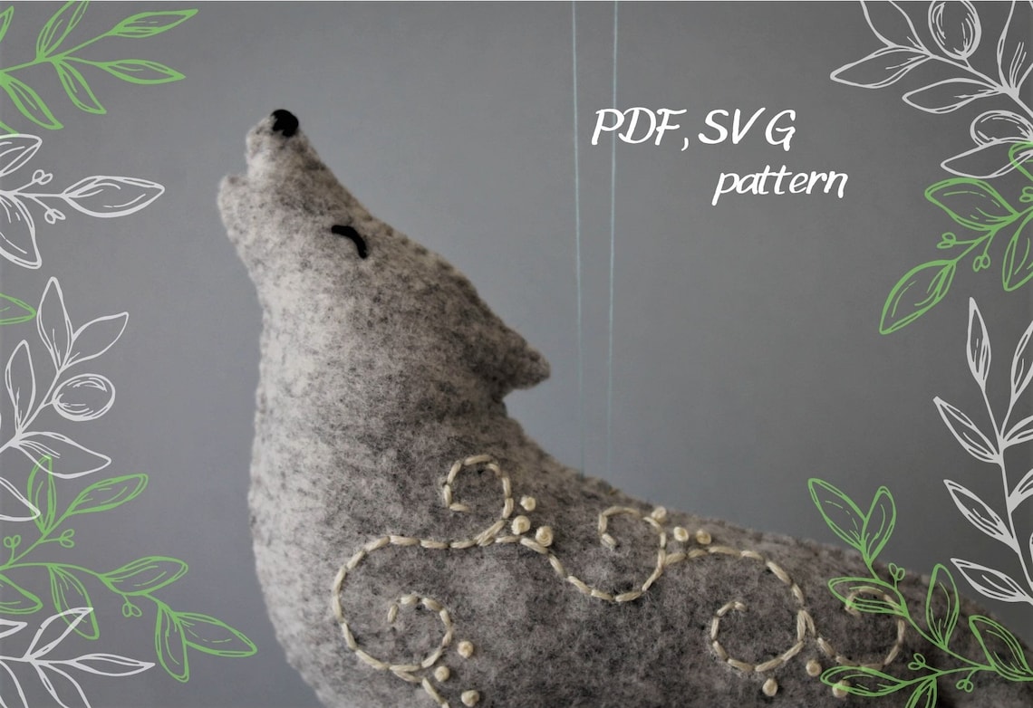 Wolf Sewing Pattern Felt Christmas Ornament PDF SVG Baby - Etsy
