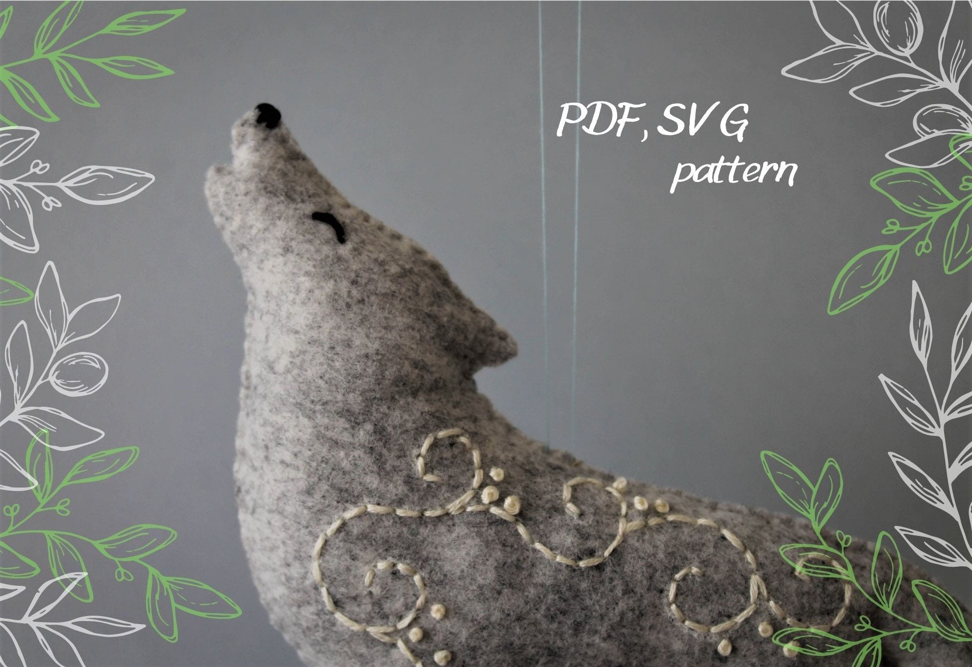 Wolf Sewing Pattern Felt Christmas Ornament PDF SVG Baby - Etsy