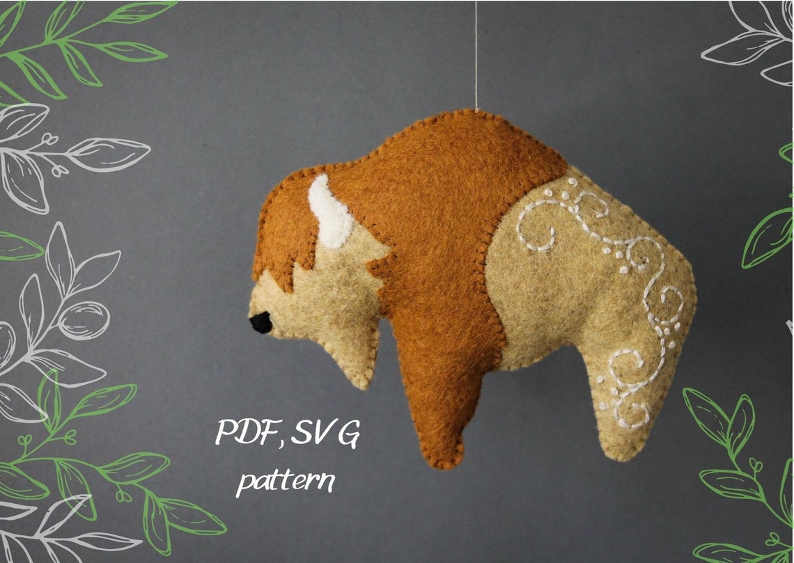 Buffalo Sewing Pattern American Bison Felt Bull Ox Felt | Etsy