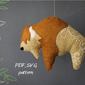 Buffalo Sewing Pattern, American Bison, Felt Ornament, Christmas ...