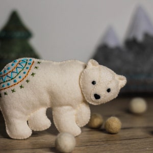 Polar Bear Sewing Pattern | Felt Christmas Ornaments | Felt Animals ...