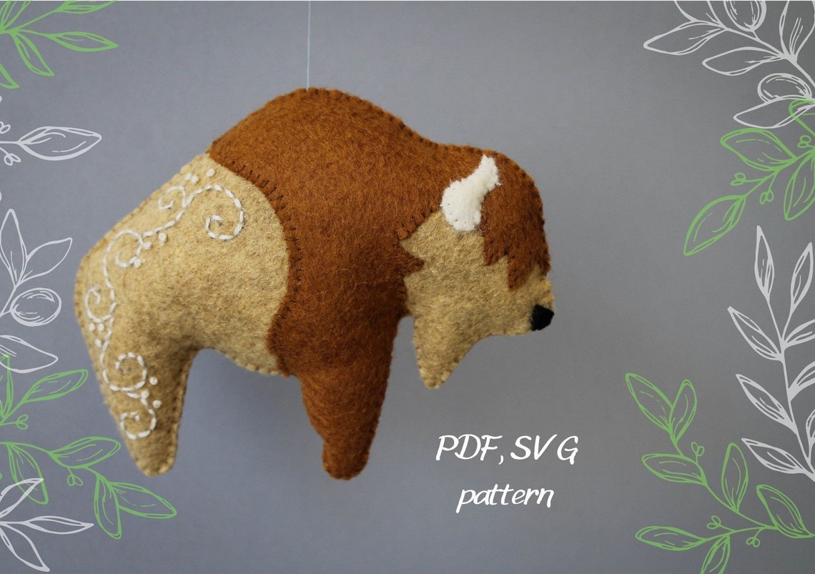 Buffalo Sewing Pattern American Bison Felt Bull Ox Felt | Etsy