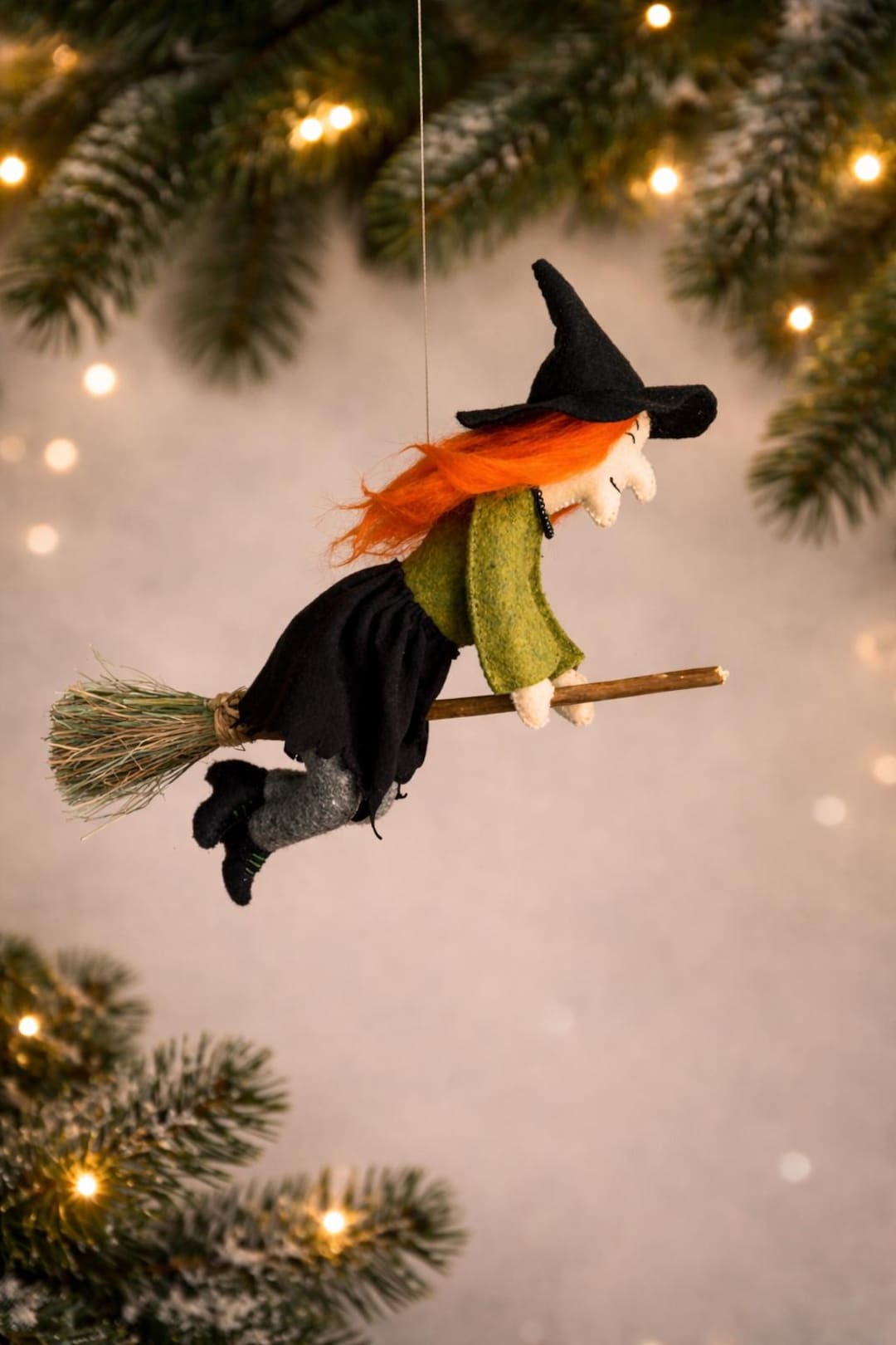Flying Witch on Broom Sewing Patterns, PDF SVG Halloween Pattern, Felt ...