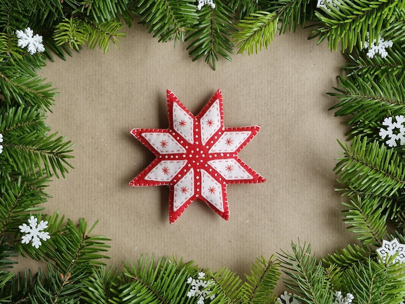Scandinavian Star Sewing Pattern: Felt Christmas Ornament (PDF SVG) - Etsy