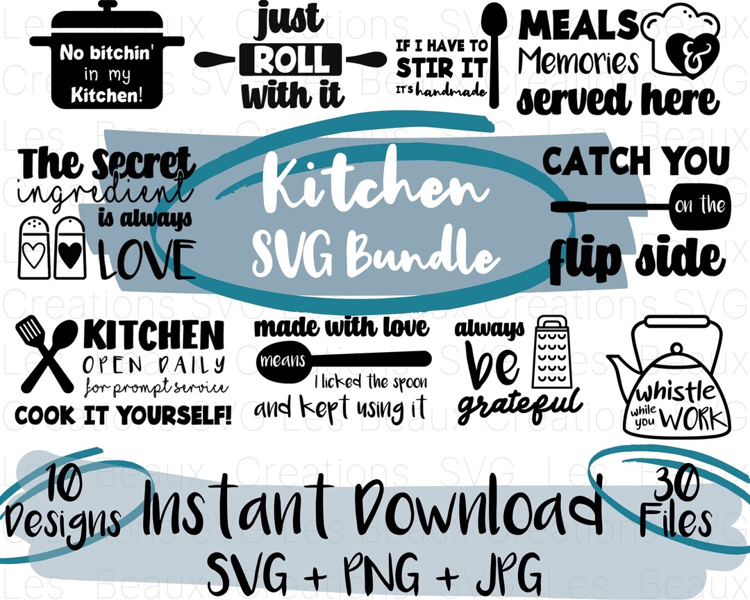 Kitchen Sayings SVG Bundle Kitchen Wall Decor SVG Cooking - Etsy