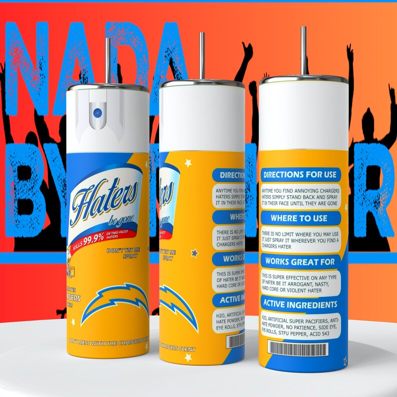 Los Angeles Chargers Hater Spray 20oz Skinny Tumbler - Etsy