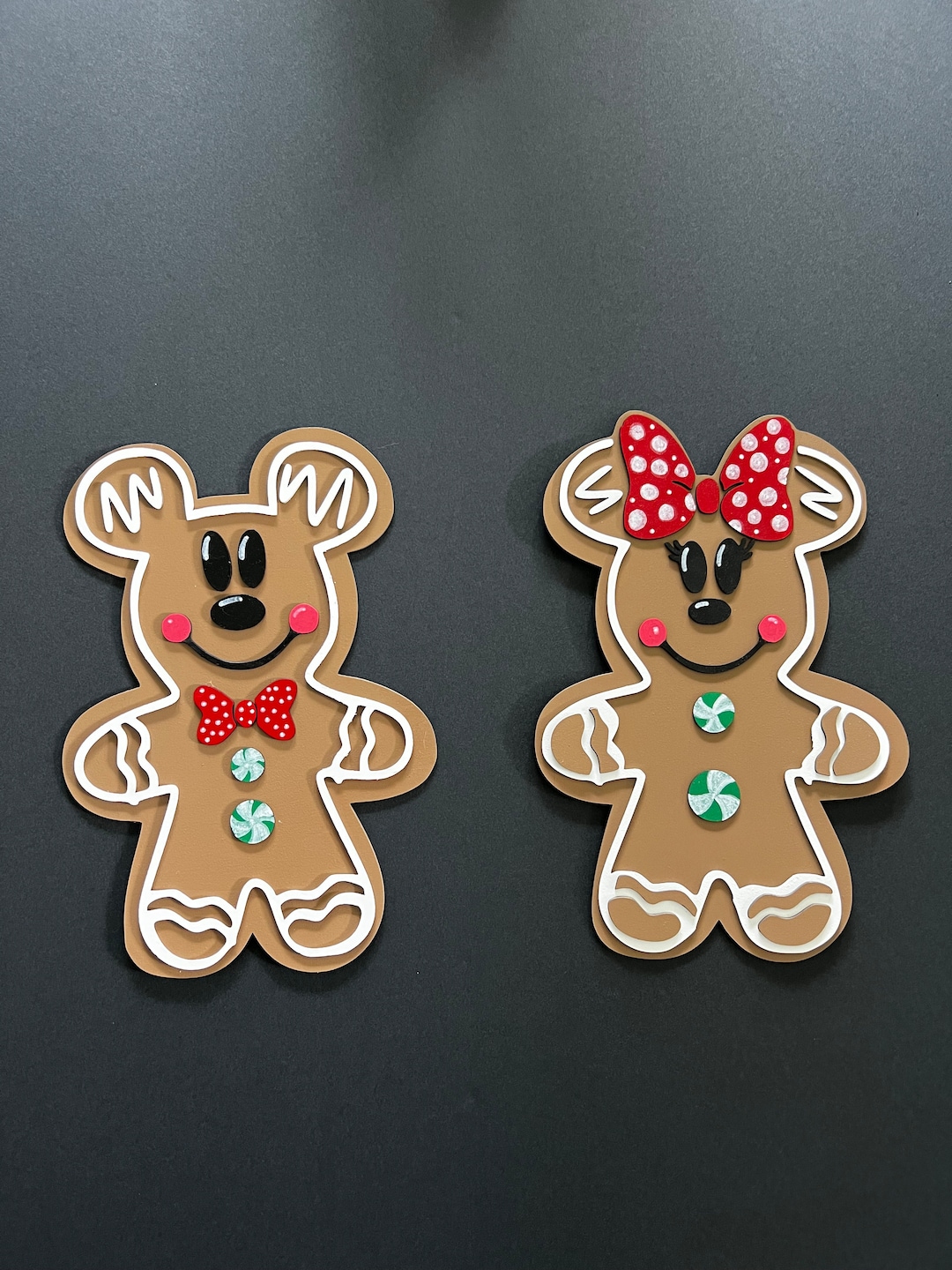 Mickey and Minnie Mouse Gingerbread Decor - Etsy