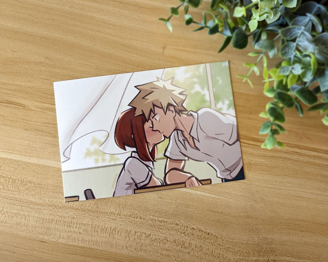Kacchako Kiss Art Print 4x6 Art Print Bakugo X Uraraka Etsy