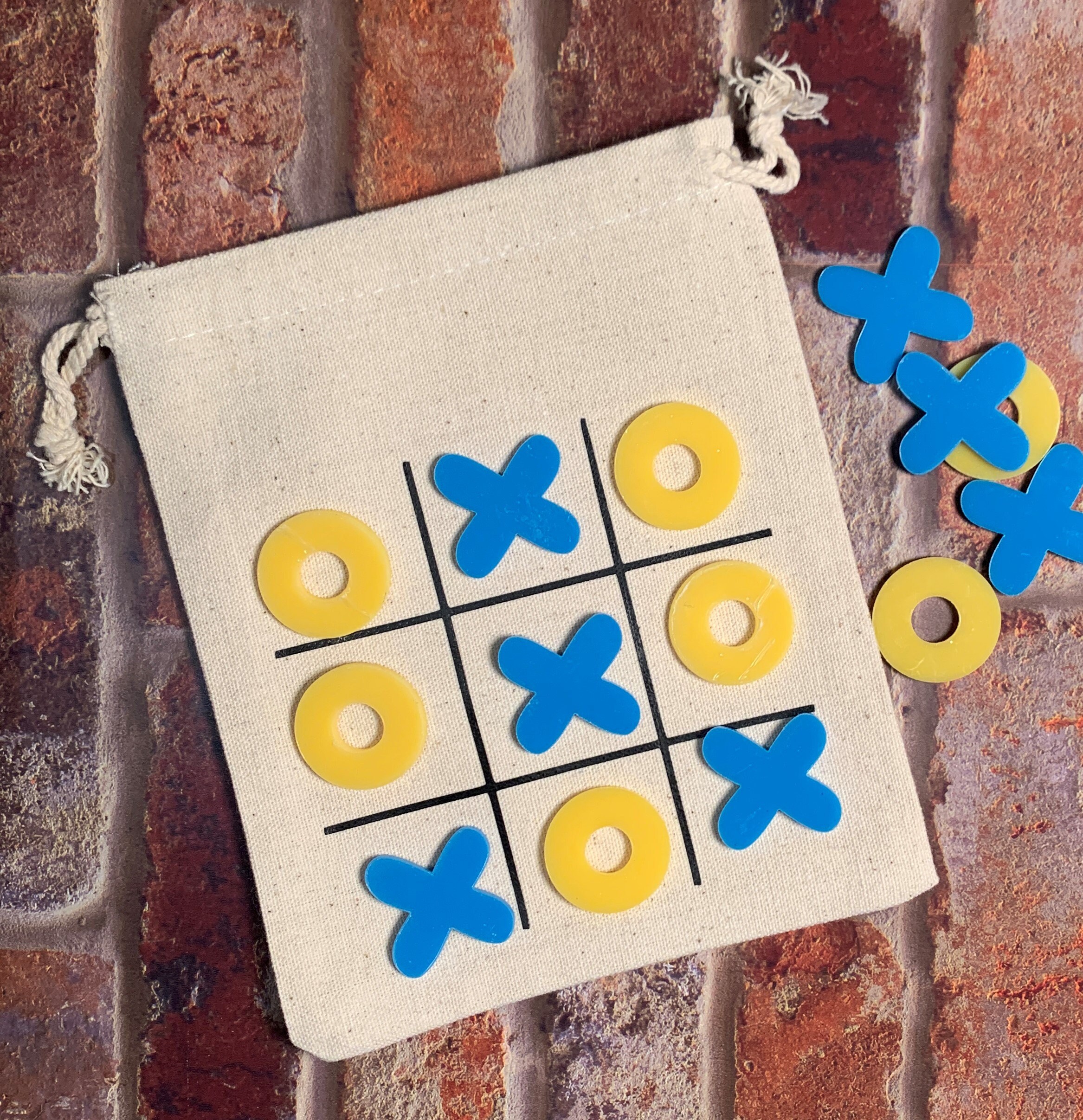 Tic Tac Toe Board Bag With Game Pieces Etsy