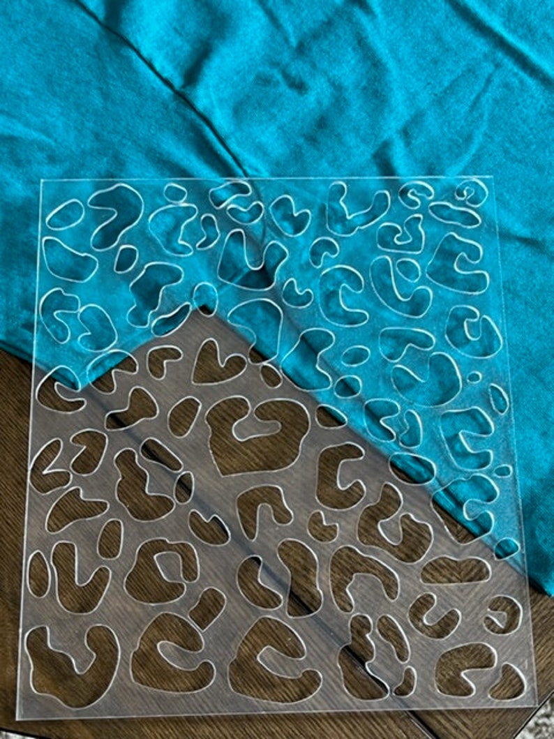 Leopard Print Acrylic Stencil - Bleach T-shirts Acrylic Leopard Stencil ...