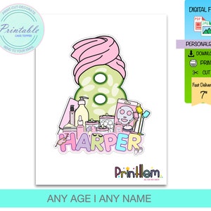 Spa Cake Topper, Spa Birthday Party Printable Cake Topper, Spa Day ...