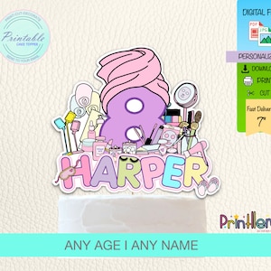 Spa Cake Topper, Spa Birthday Party Printable Cake Topper, Spa Party ...