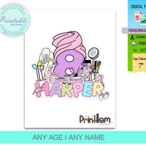 Spa Cake Topper, Spa Birthday Party Printable Cake Topper, Spa Party ...