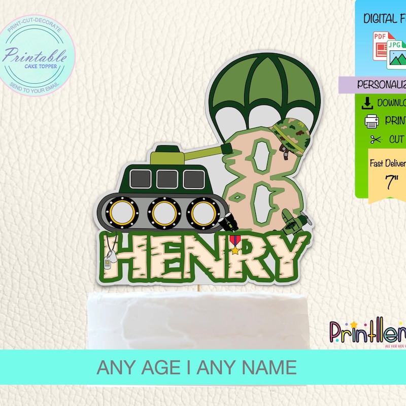 Army Cupcake Toppers - Etsy