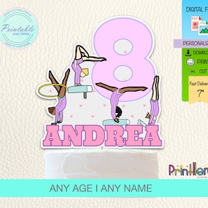 Gymnastics Cake Topper Printable Gymnastics Team Birthday Party ...