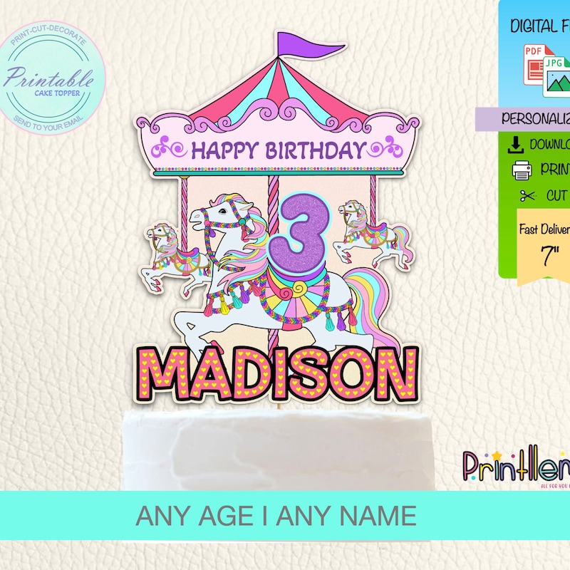 Carousel Cake Topper - Etsy