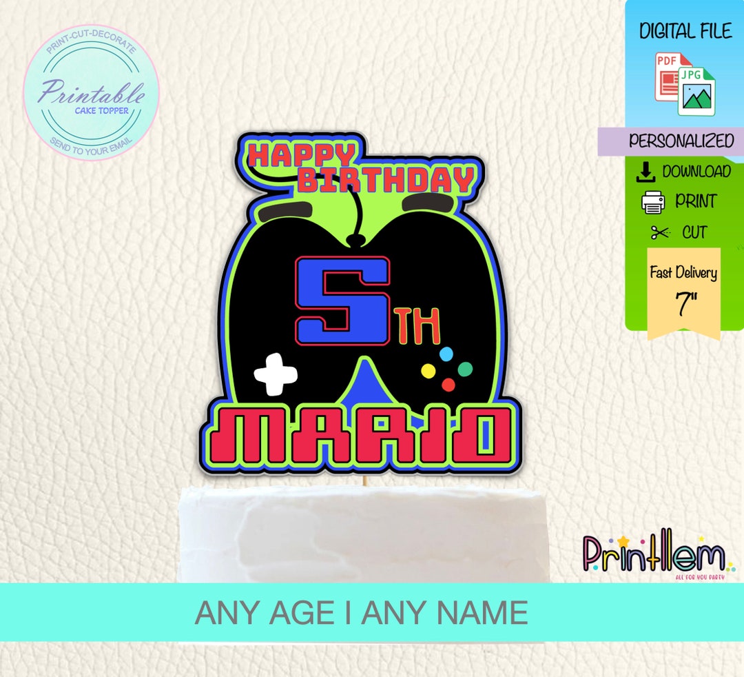 Videogame Cake Topper Printable Video Game Party Topper - Etsy