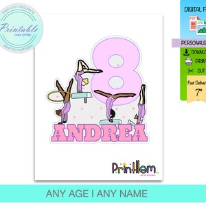 Gymnastics Cake Topper Printable Gymnastics Team Birthday Party ...