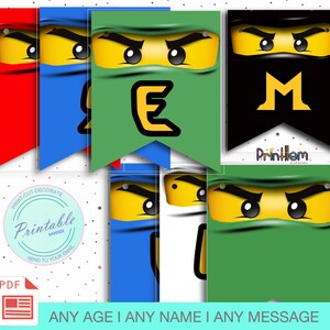 Ninja Banner Ninja Printable Banner Ninja Birthday Party Decorations ...