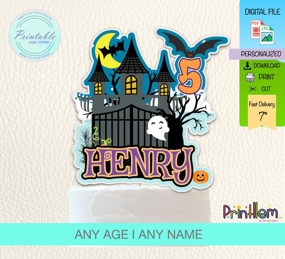 Halloween Cake Topper, Halloween Party Decoration, Personalized ...