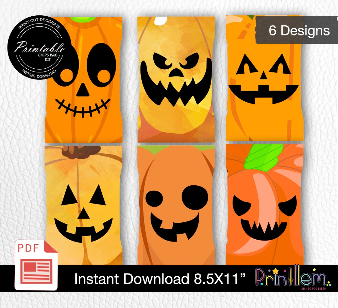 Halloween Chip Bag Instant Download Wrappers Halloween Kit Halloween ...