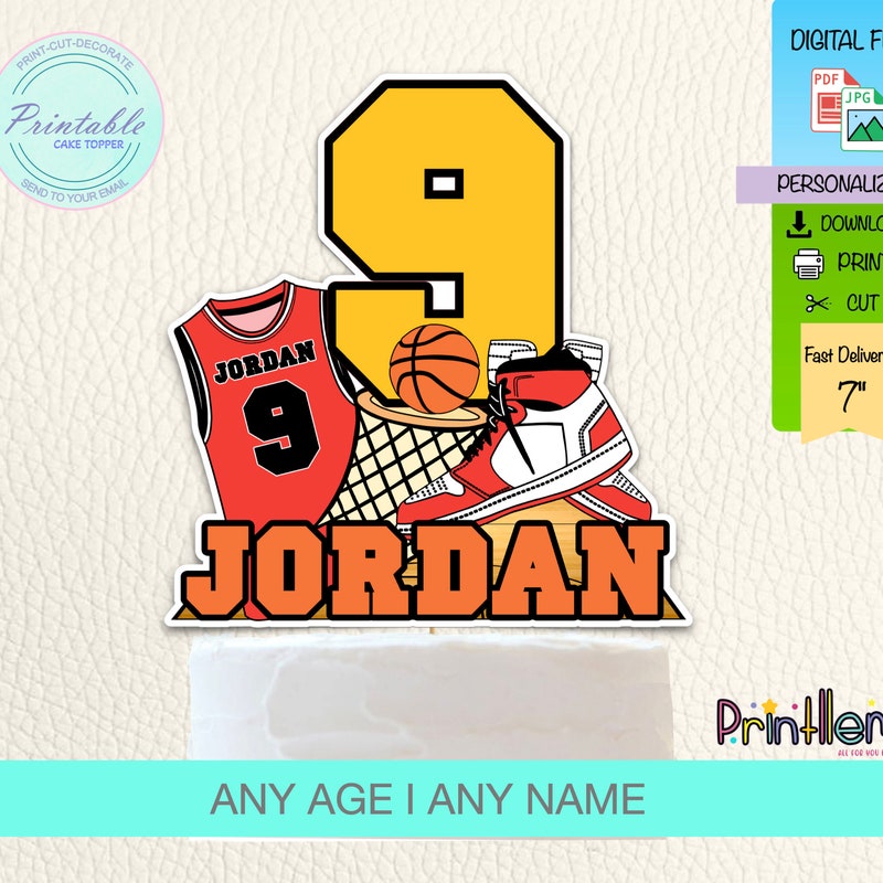 Basketball Cake Topper - Etsy