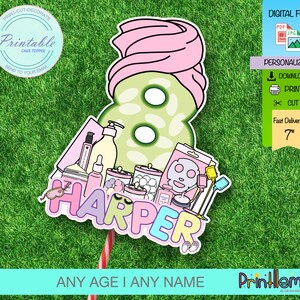 Spa Cake Topper, Spa Birthday Party Printable Cake Topper, Spa Day ...