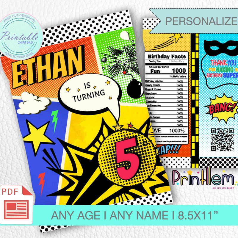 Superhero Chip Bag - Etsy