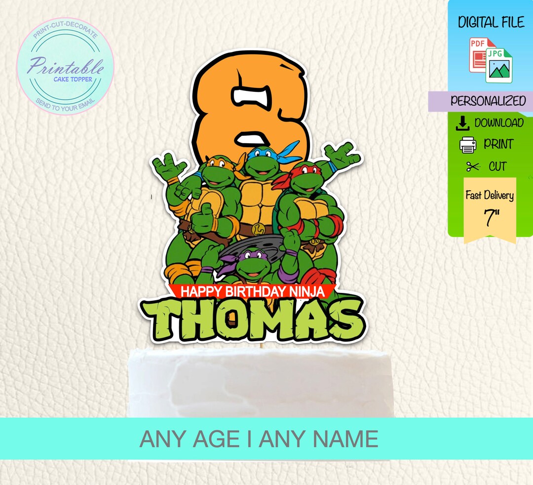 Ninja Cake Topper Printable Ninja Cake Decorations Ninja Birthday Party ...