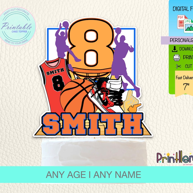 Basketball Cake Topper - Etsy