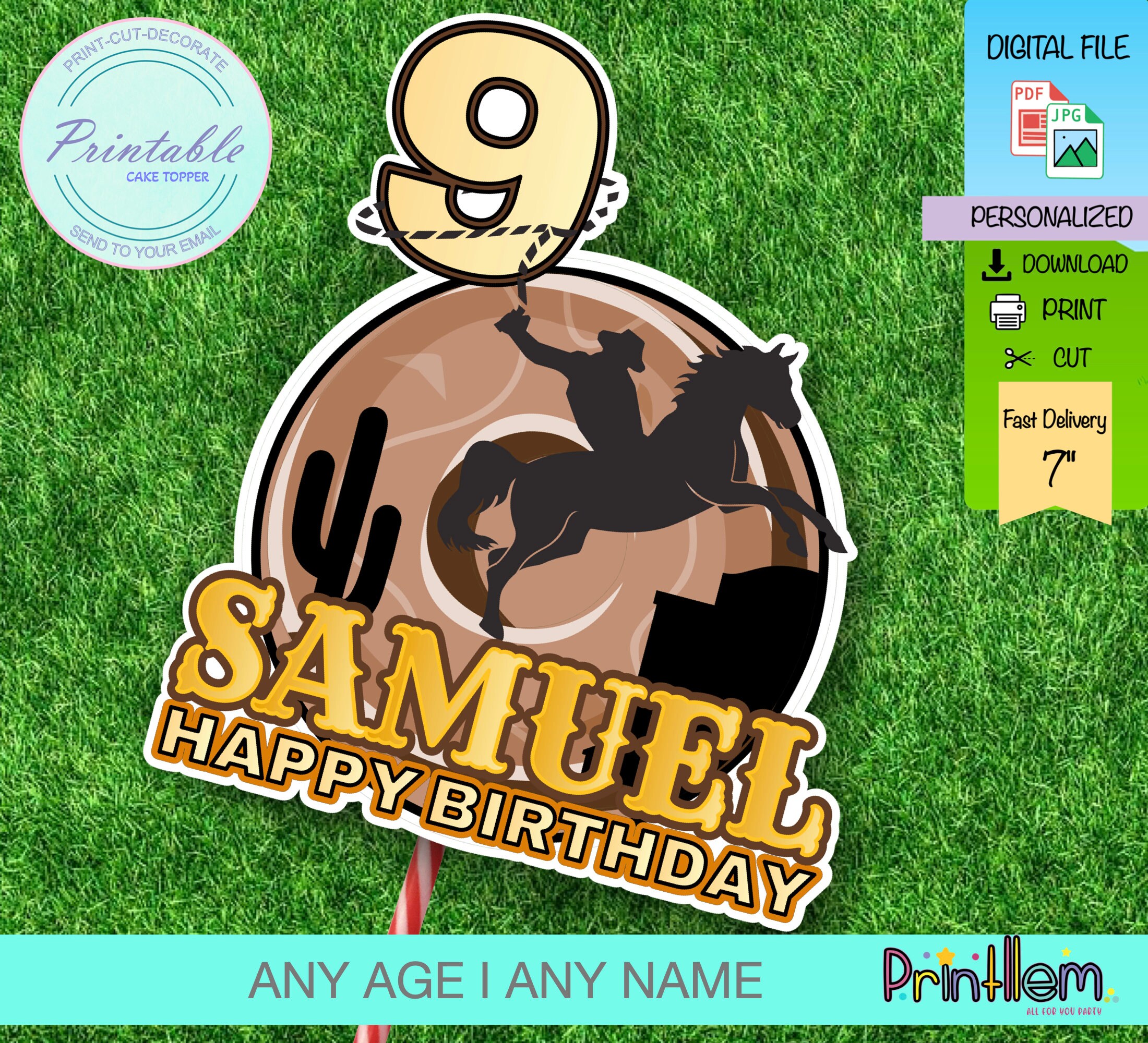 Cowboy Cake Topper, Country Cake Topper, Wooden Cake Topper, Timber ...