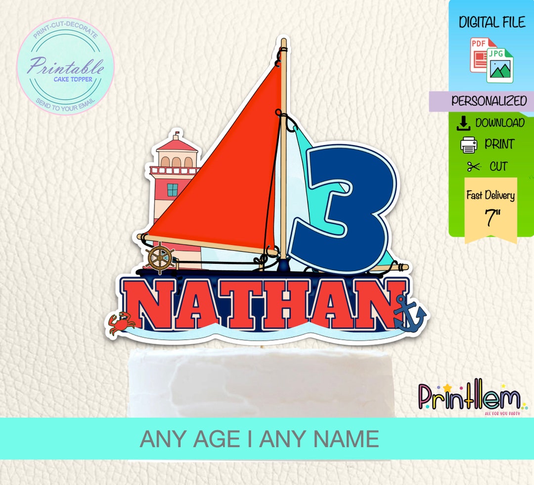 Nautical Cake Topper Little Sailor Personalized Baby Nautical Cake ...