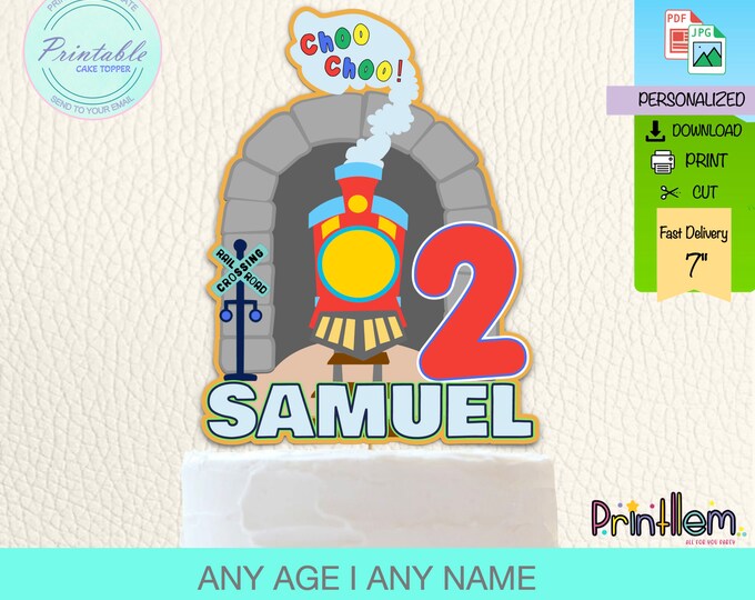Train Birthday Cake Topper • Boy Train Birthday • Baby Birthday Train ...