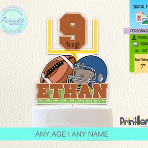 Personalized Football Cake Topper Birthday Supplies, Printable Party ...