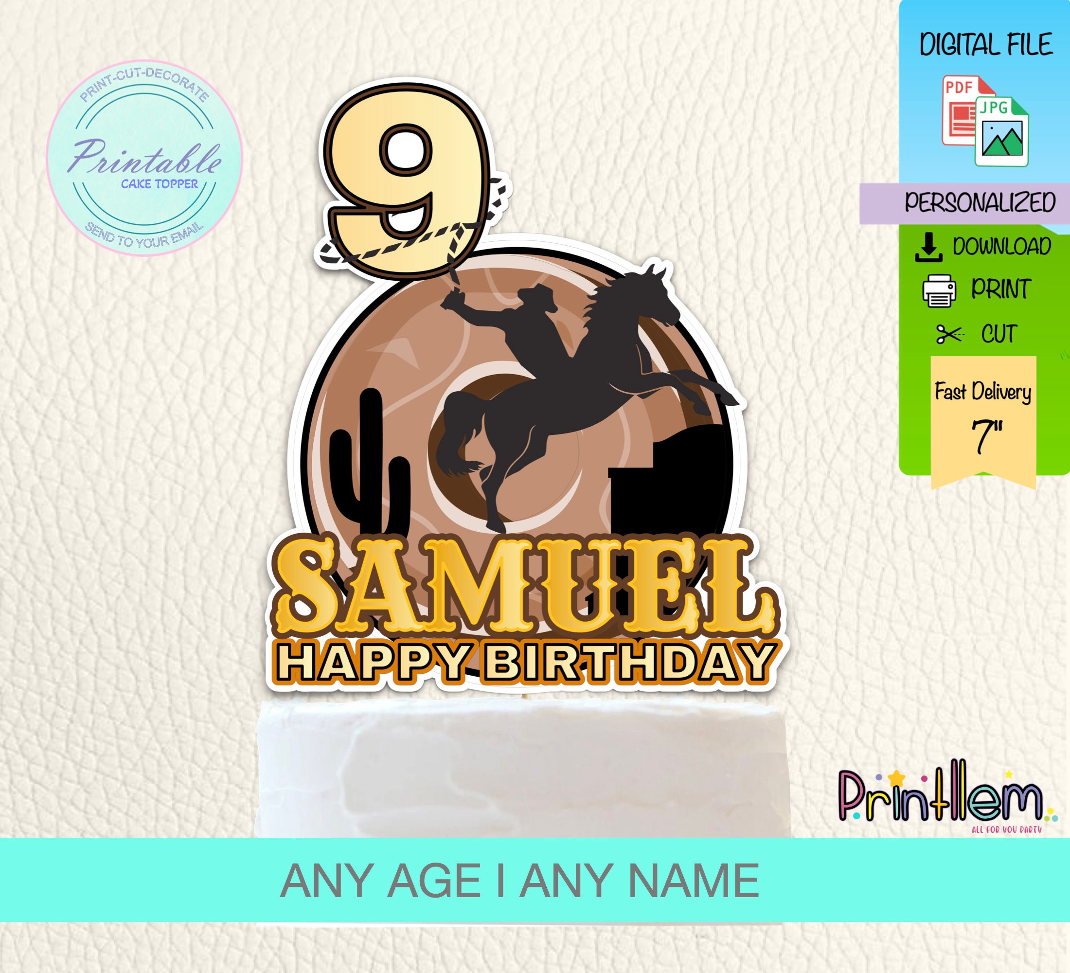 Cowboy Cake Topper, Country Cake Topper, Wooden Cake Topper, Timber ...