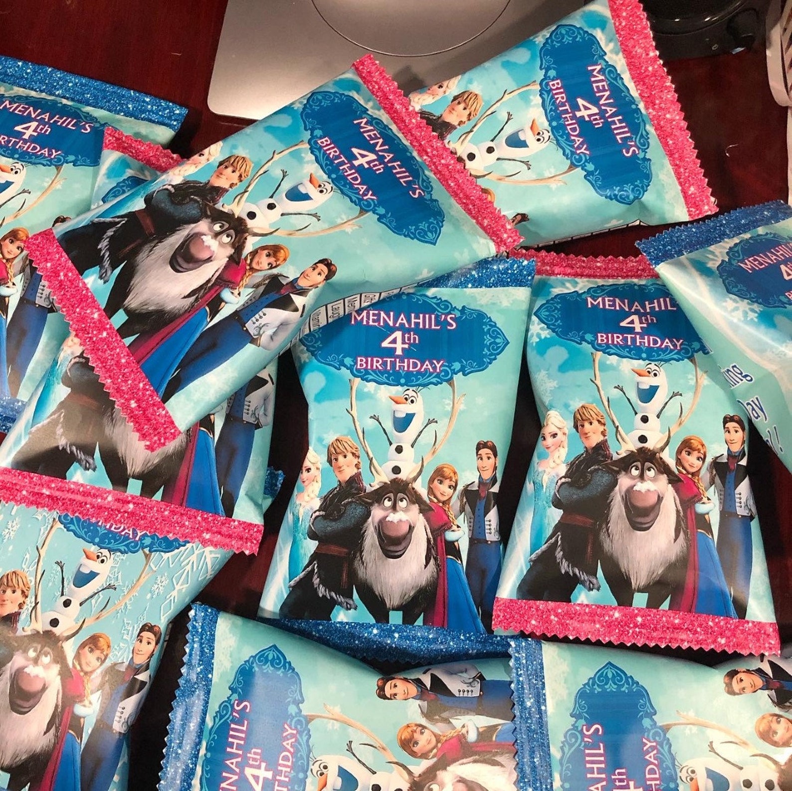 Frozen Birthday Custom Chip Bags Hershey Chocolate Bar - Etsy