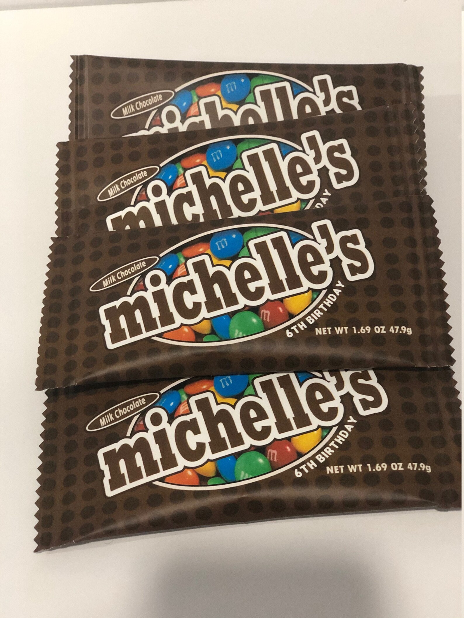 Birthday candy wrappers M&M candy bags personalized birthday | Etsy