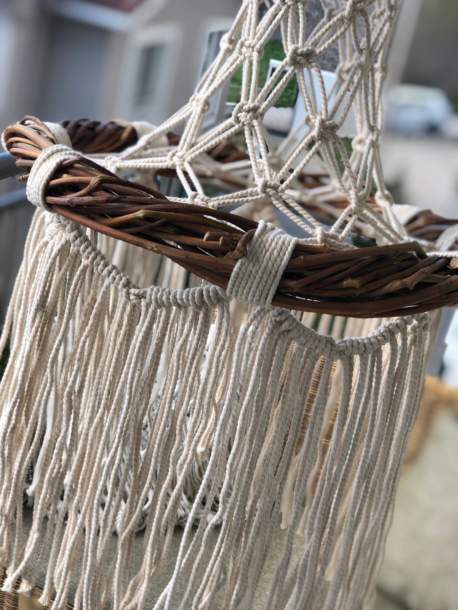 Wooden Macrame Hanging Lamp Macrame Light Fixture Bohemian - Etsy