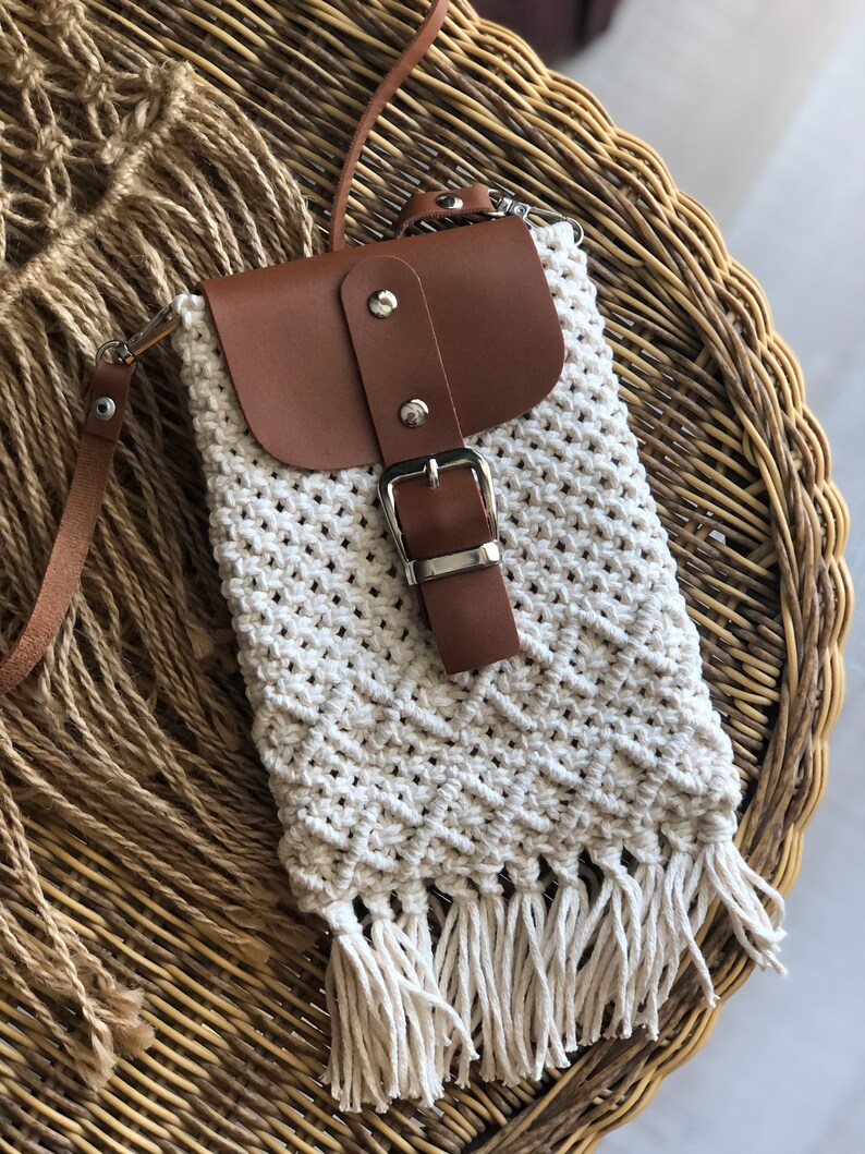 Macrame Phone Bag, Macrame Purse, Macrame Wallet, Phone Bag With ...