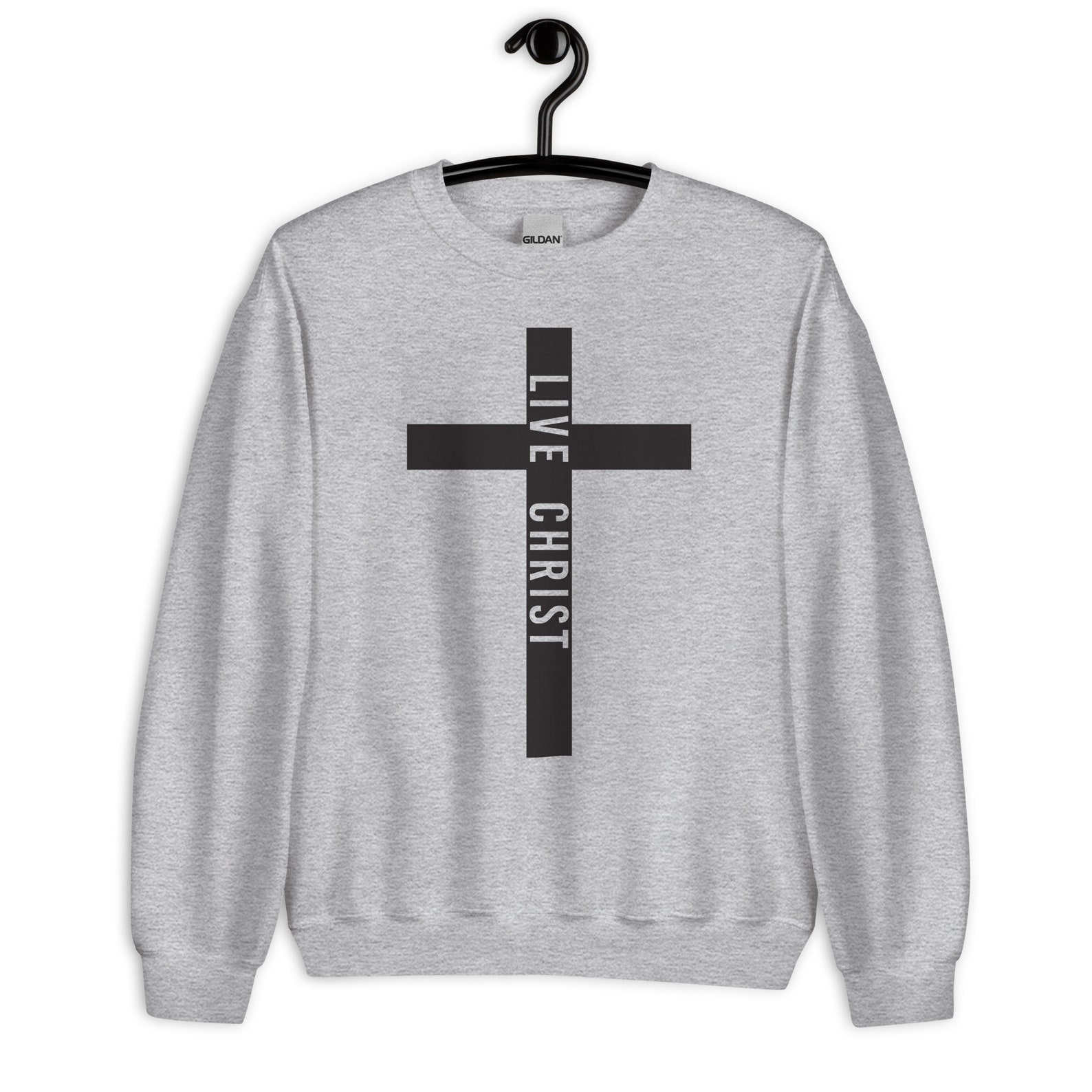 Live Christ Crucifix Crewneck Jumper - Religious Christian Gift - Etsy
