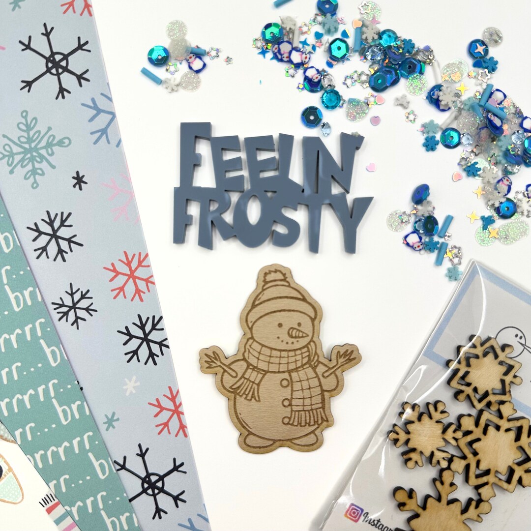 Feelin' Frosty Acrylic & Wood Veneer Embellishment: DIY Crafts - Etsy