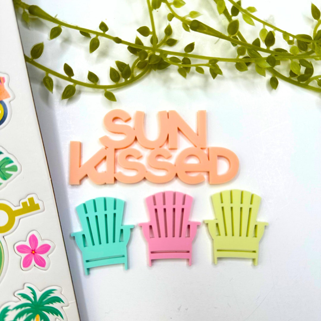 Sunkissed Acrylic Word With Acrylic Beach Chairs Embellishments | for ...
